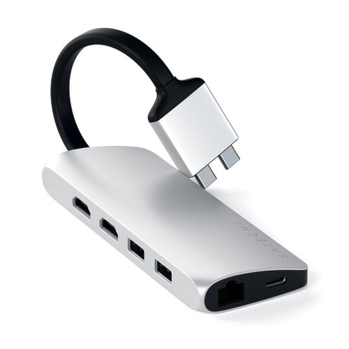 Satechi USB-C DUAL MULTIMEDIA ADAPTER with 2 x 4K HDMI - Silver – Flexx ...