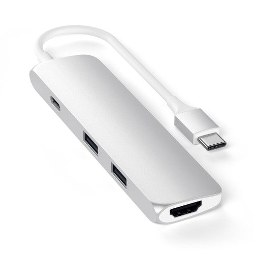 Satechi Slim Aluminum Type-C Multi-Port Adapter 4K (Silver) – Versatile ...